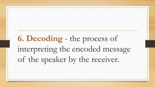 The process of communication and the elements of communication | PPTX