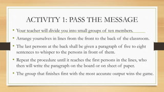 The process of communication and the elements of communication | PPTX