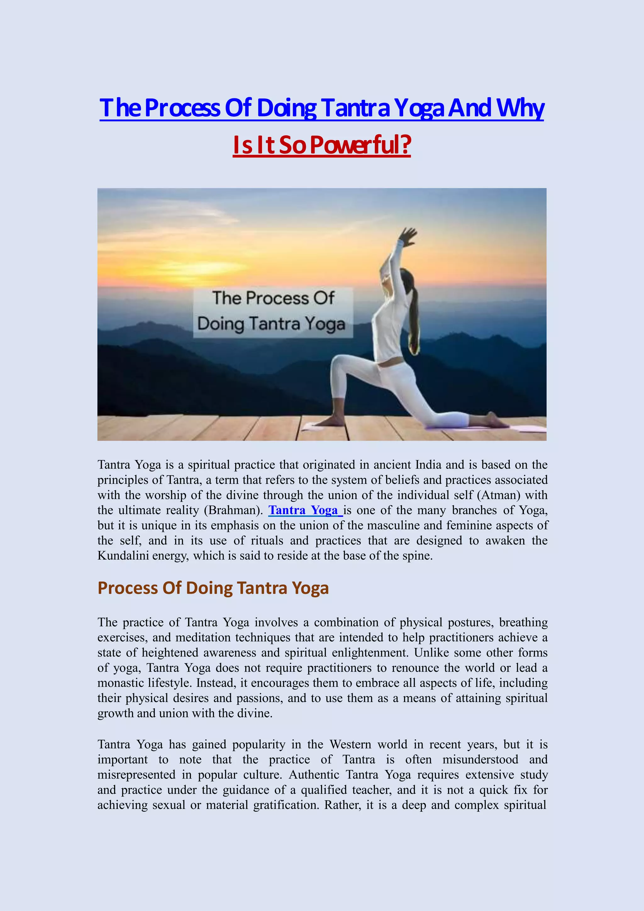 The Process Of Doing Tantra Yoga And Why Is It So Powerful? | PPTX