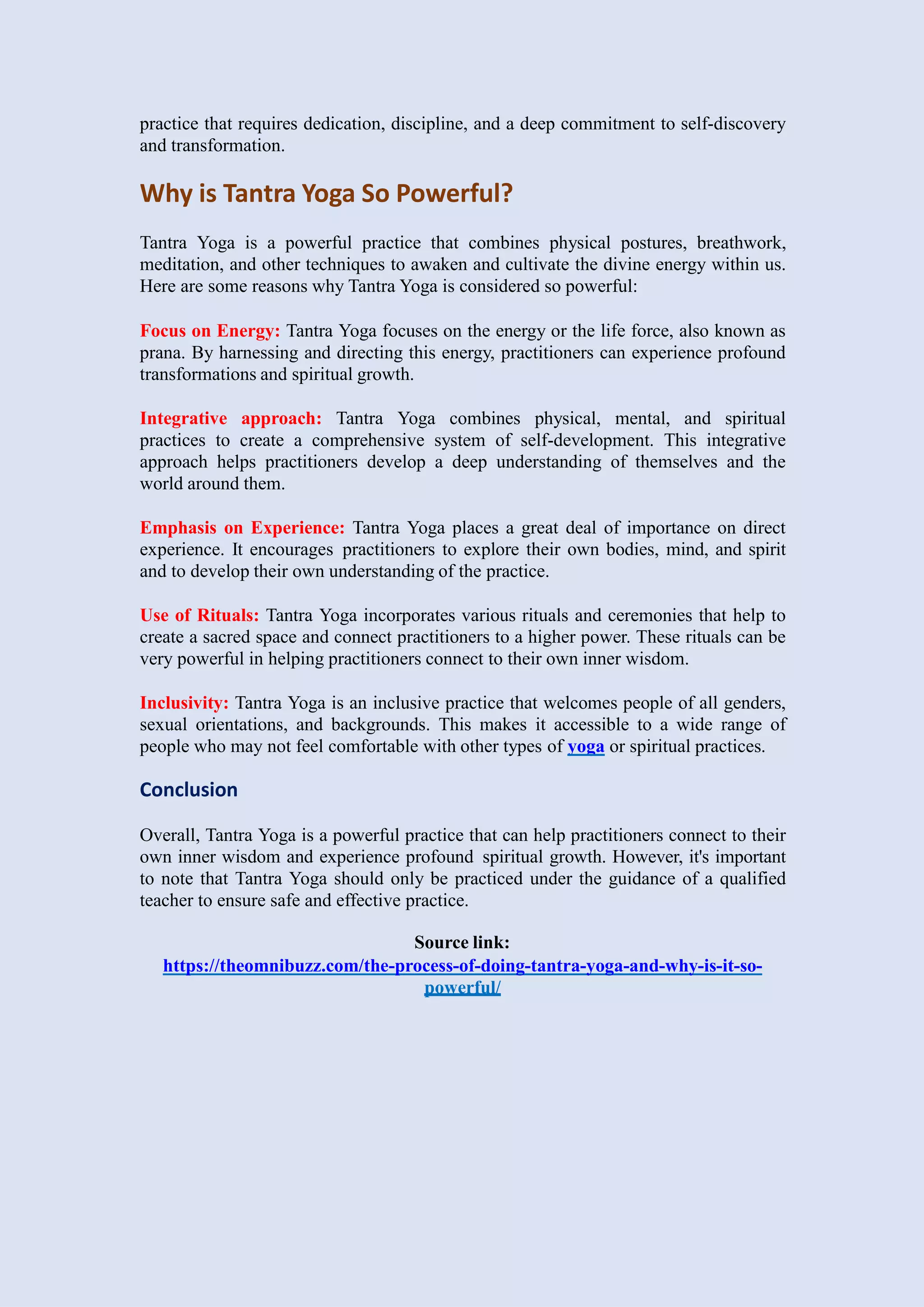 The Process Of Doing Tantra Yoga And Why Is It So Powerful? | PPTX