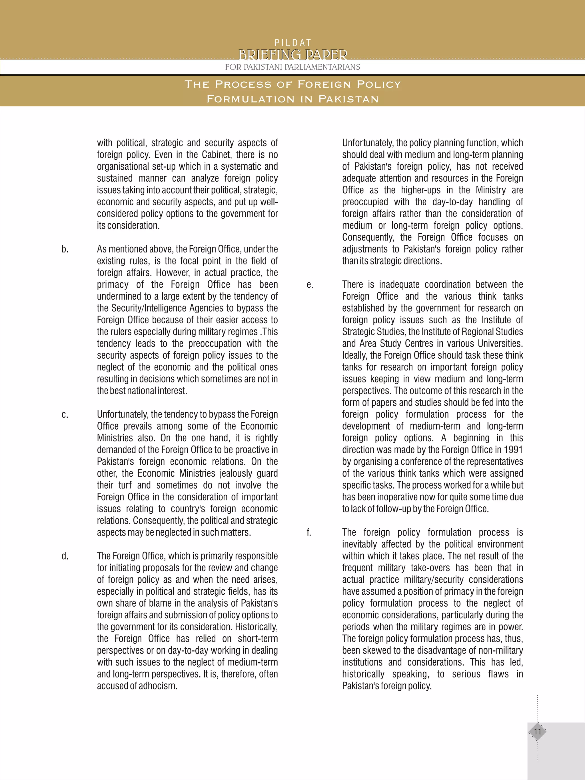 Sir Ali's lecture the process of foreign policy formulation of pakistan ...
