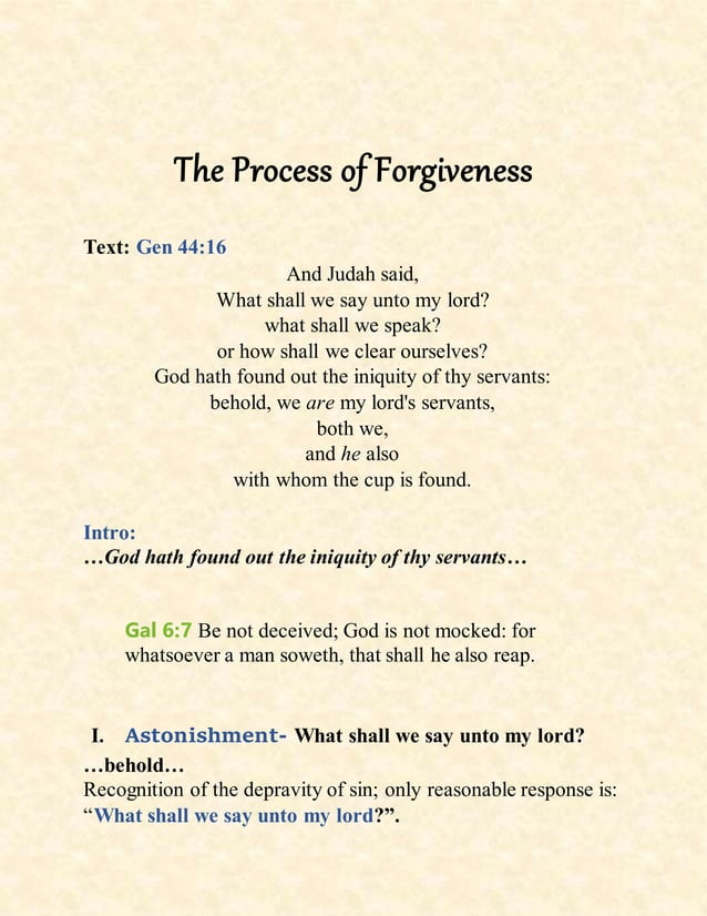 THE PROCESS OF FORGIVENESS | DOCX