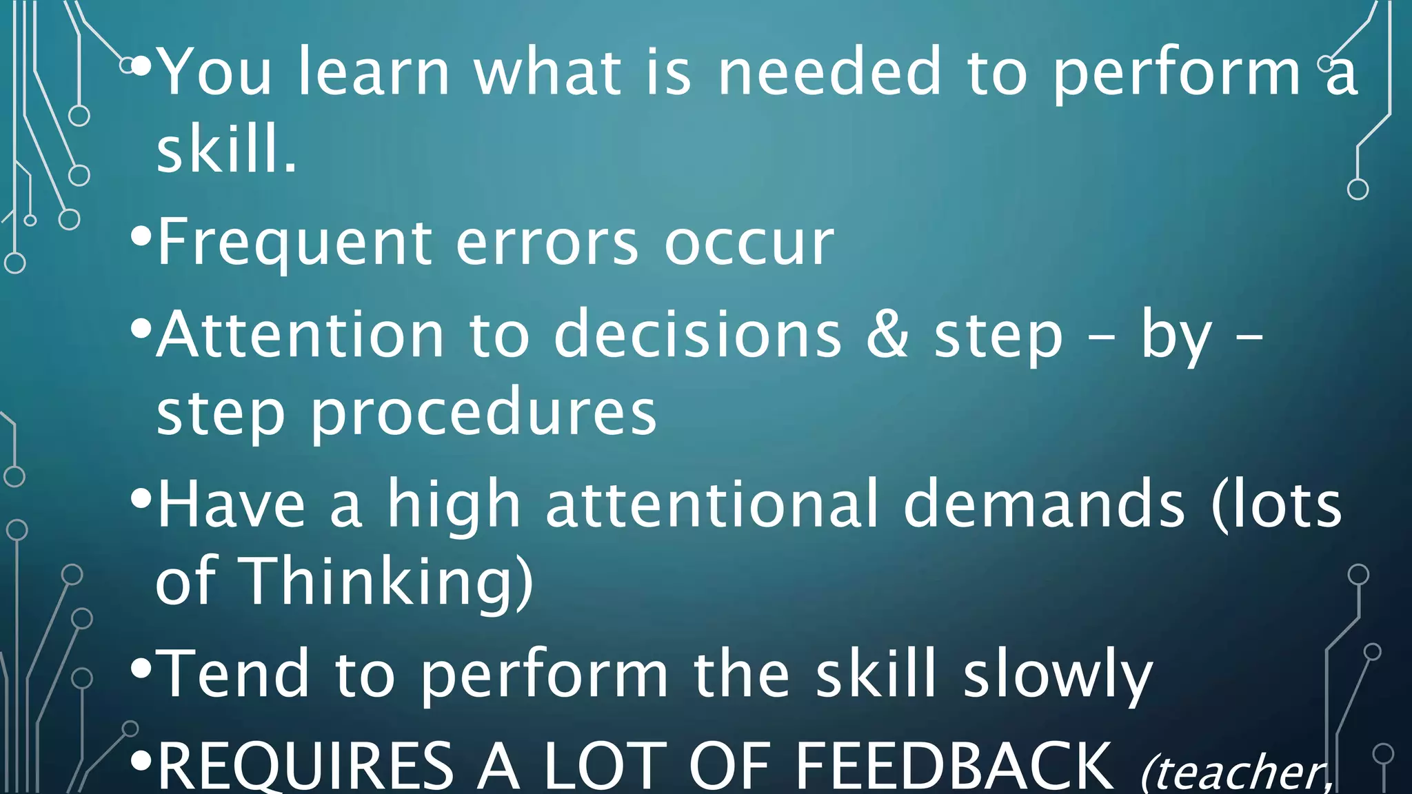 The process of learning motor skills | PPTX