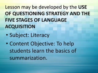 The process of lesson development | PPTX | Education