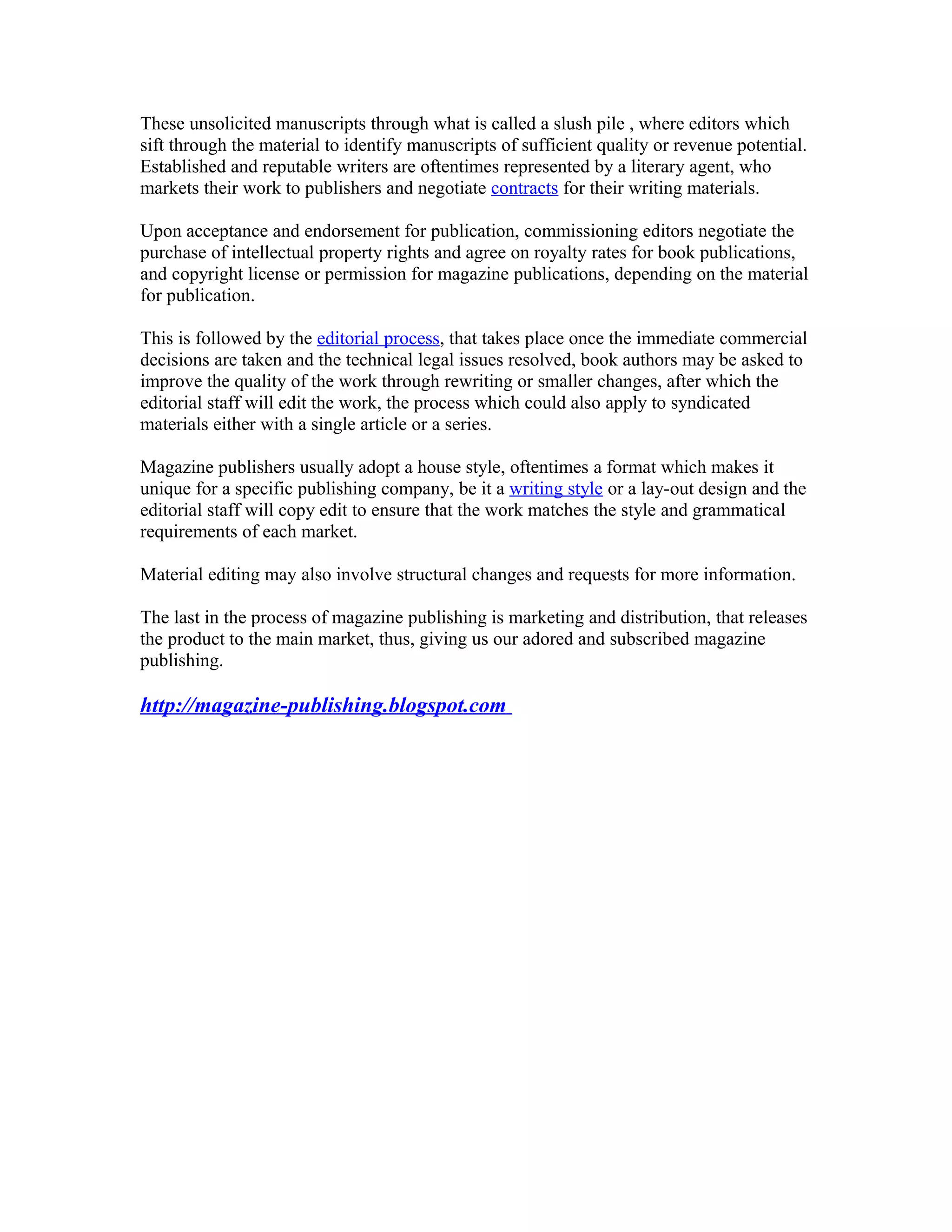 The Process Of Magazine Publishing | DOC
