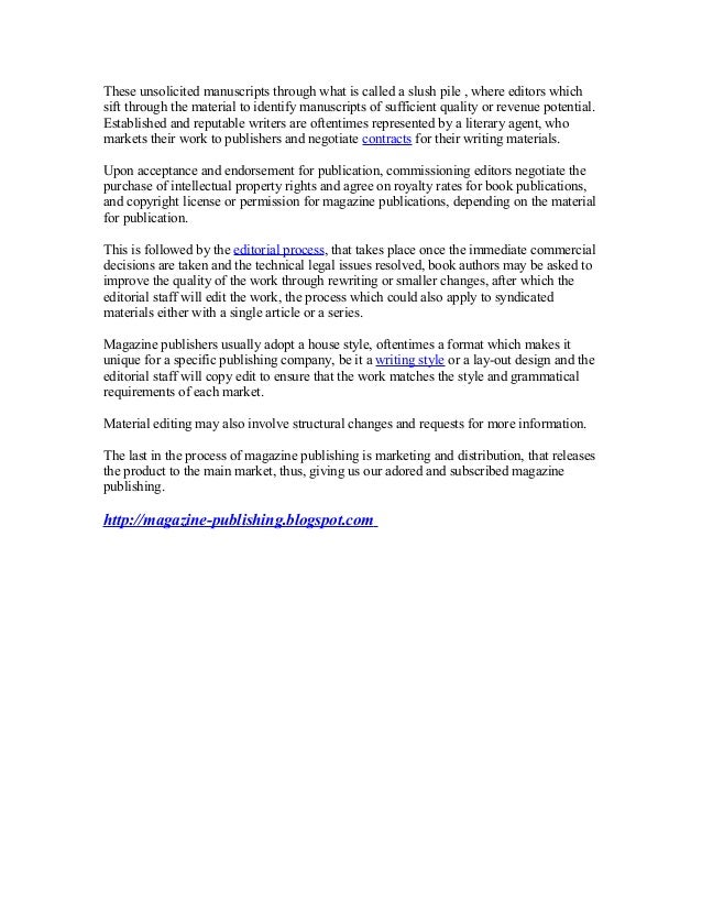 The Process Of Magazine Publishing