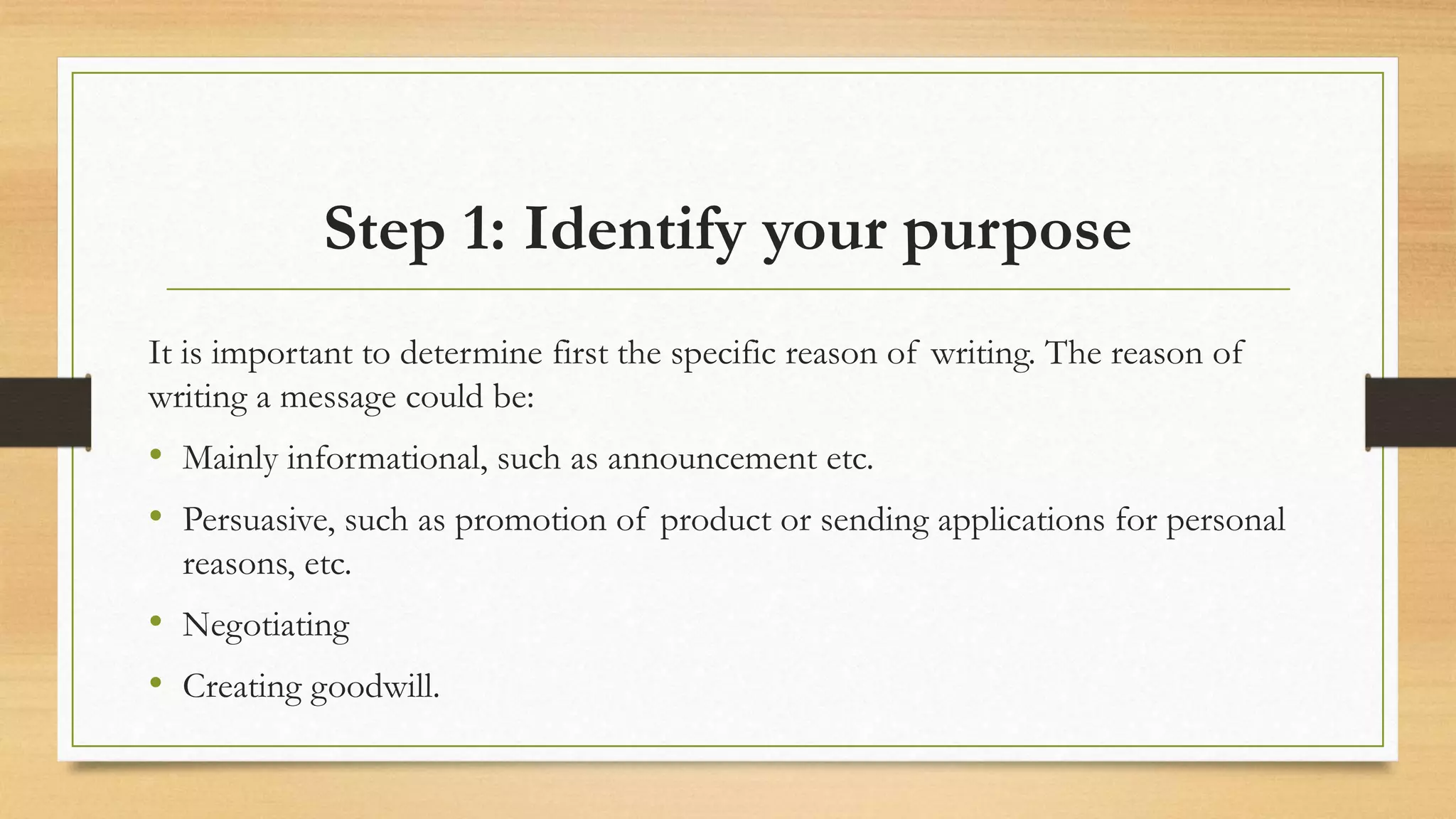 The process of preparing effective business message | PPT