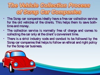 The Process of Recycling a Scrap Car | PPT
