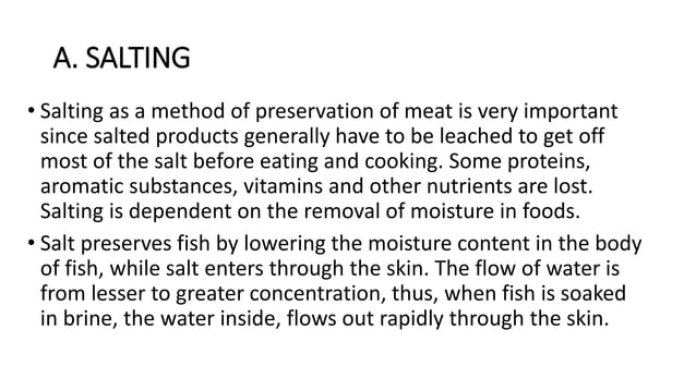 THE PROCESS OF SALTING AND CURING...pptx | Chemistry | Science