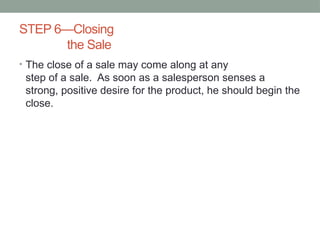 The Process of Selling - Steps of a Sale.pptx | Sales | Business