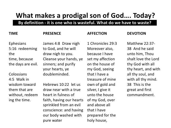 The prodigal sons of God