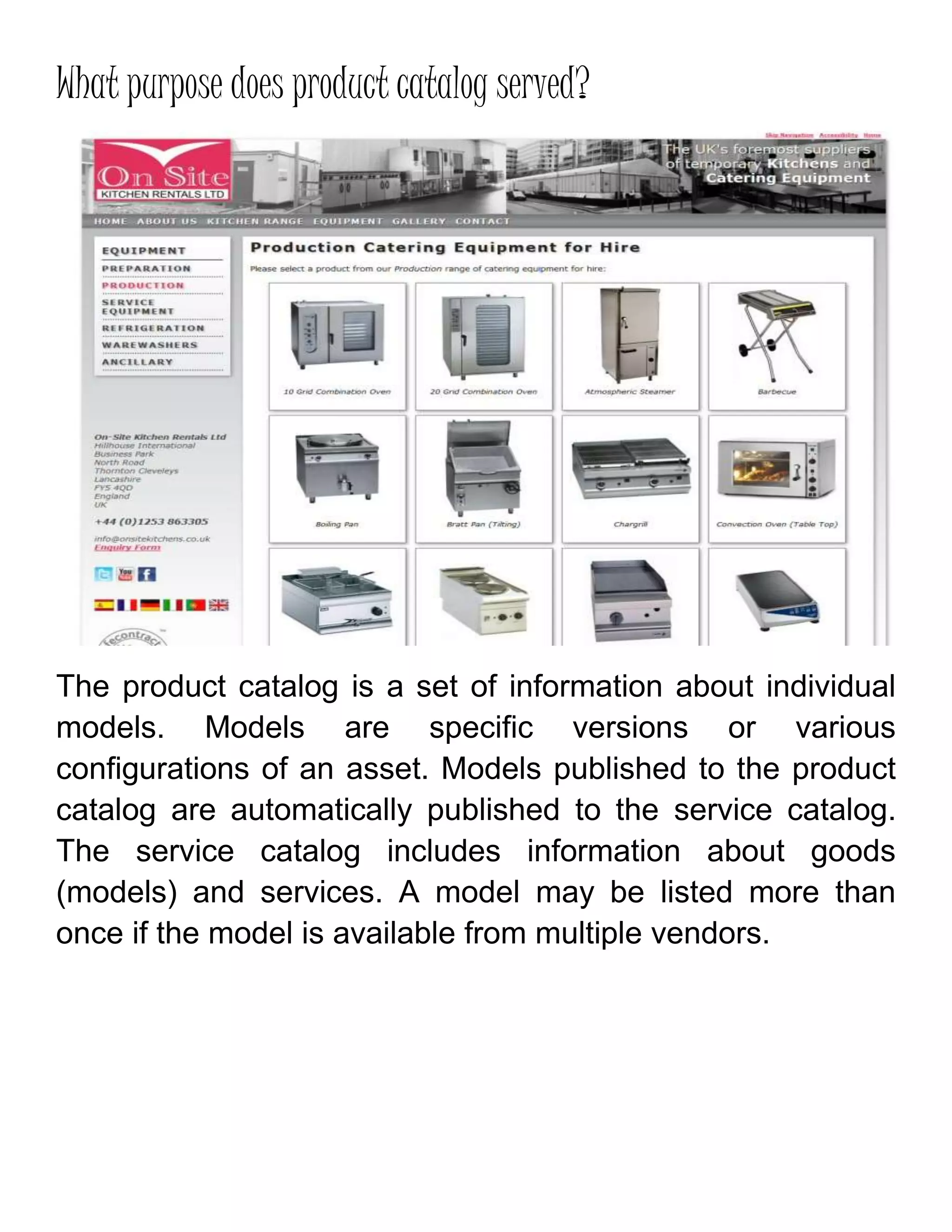 purpose of product catalog | DOCX