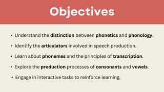 The Production of Speech Sounds in the Phonetics and phonology | PDF