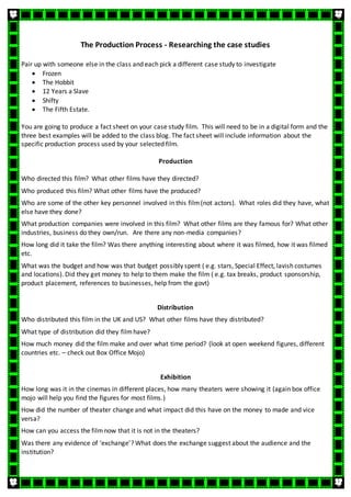 The production process research task | PDF