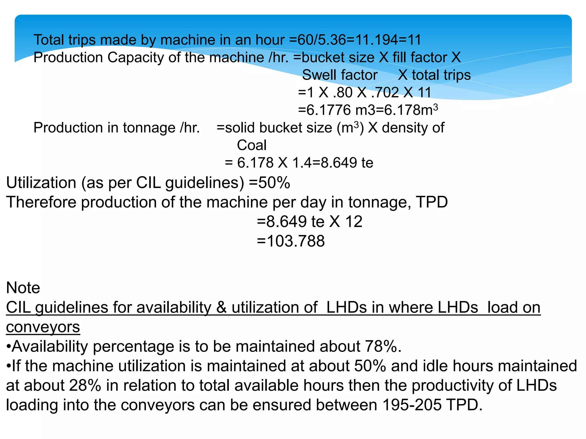 The productivity of lhd in underground coal mines | PPTX
