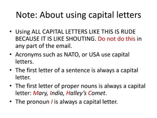 How to Write a Professional Email (for students) | PDF