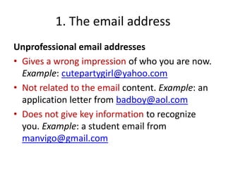 Professional Email Address Example