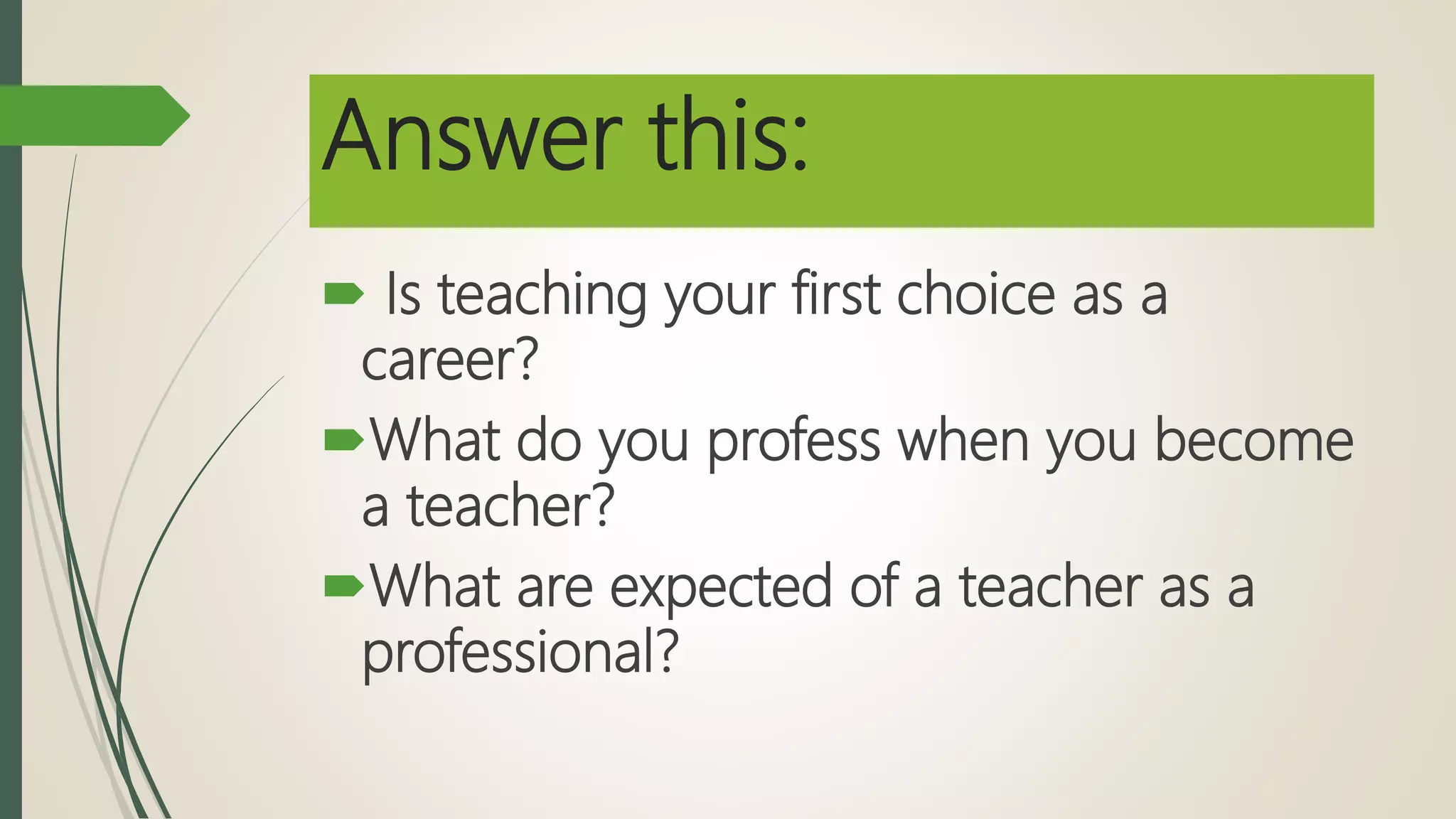The professionalization of teaching | PPTX