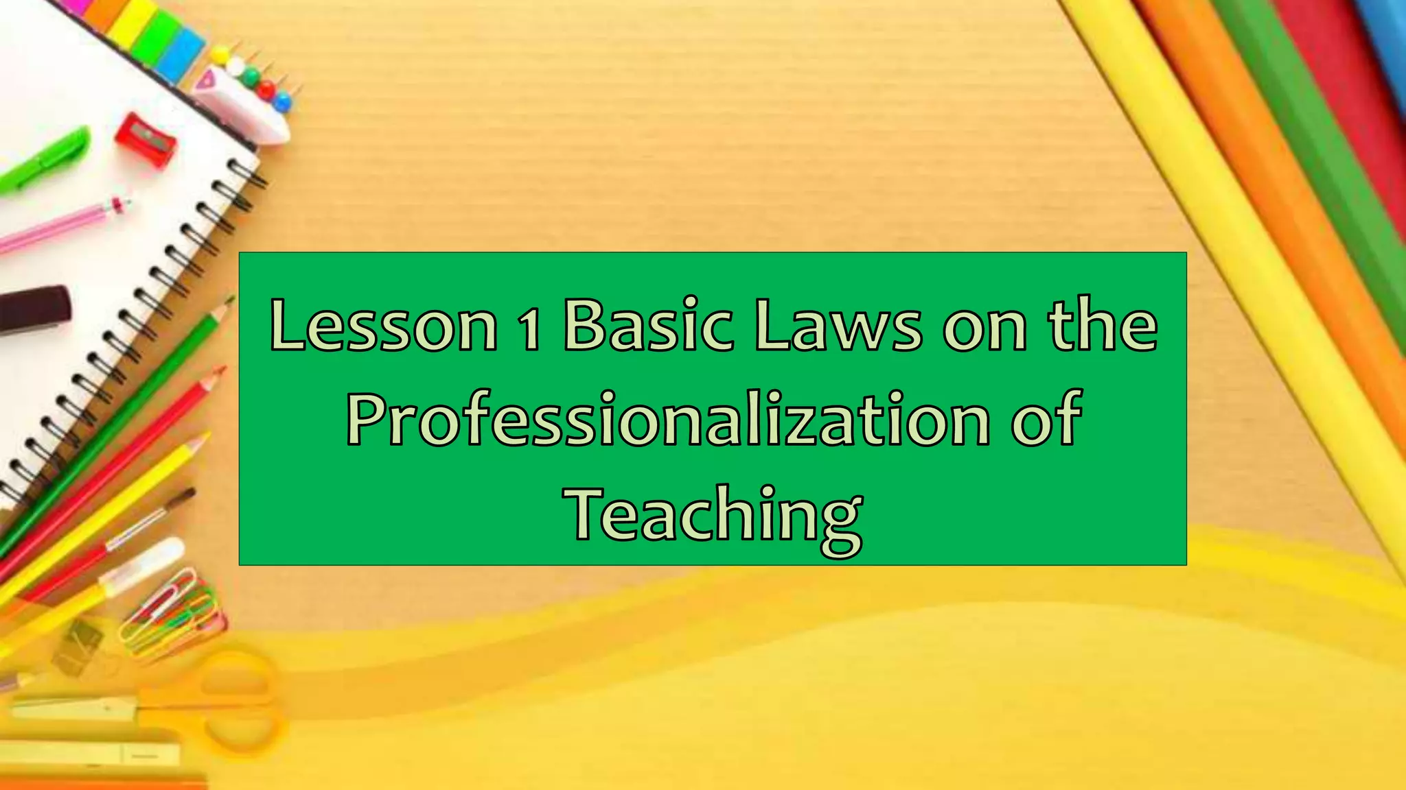 The professionalization of teaching | PPTX