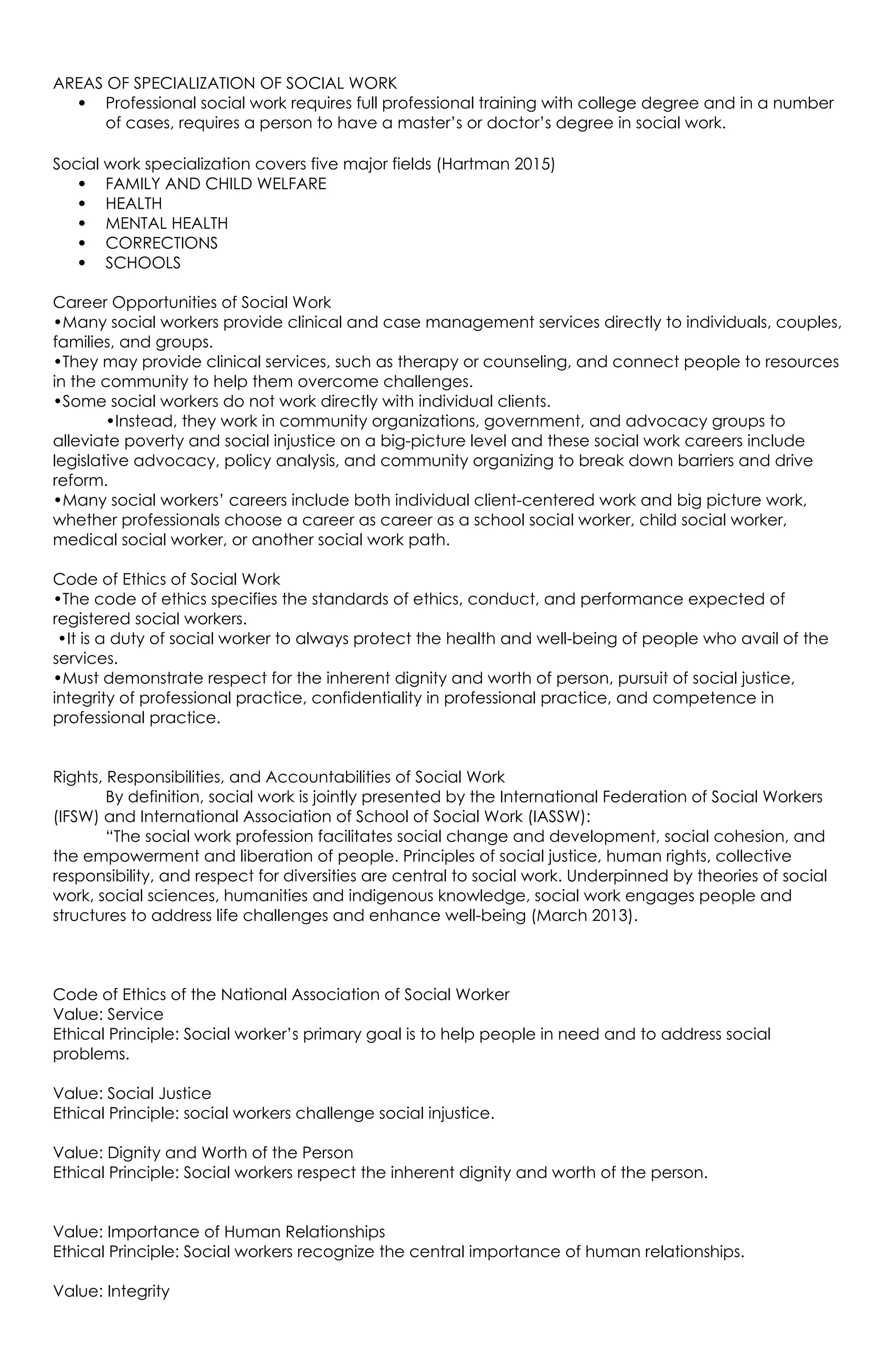 THE PROFESSIONALS AND PRACTITIONERS IN THE DISCIPLINE OF SOCIAL WORK.docx