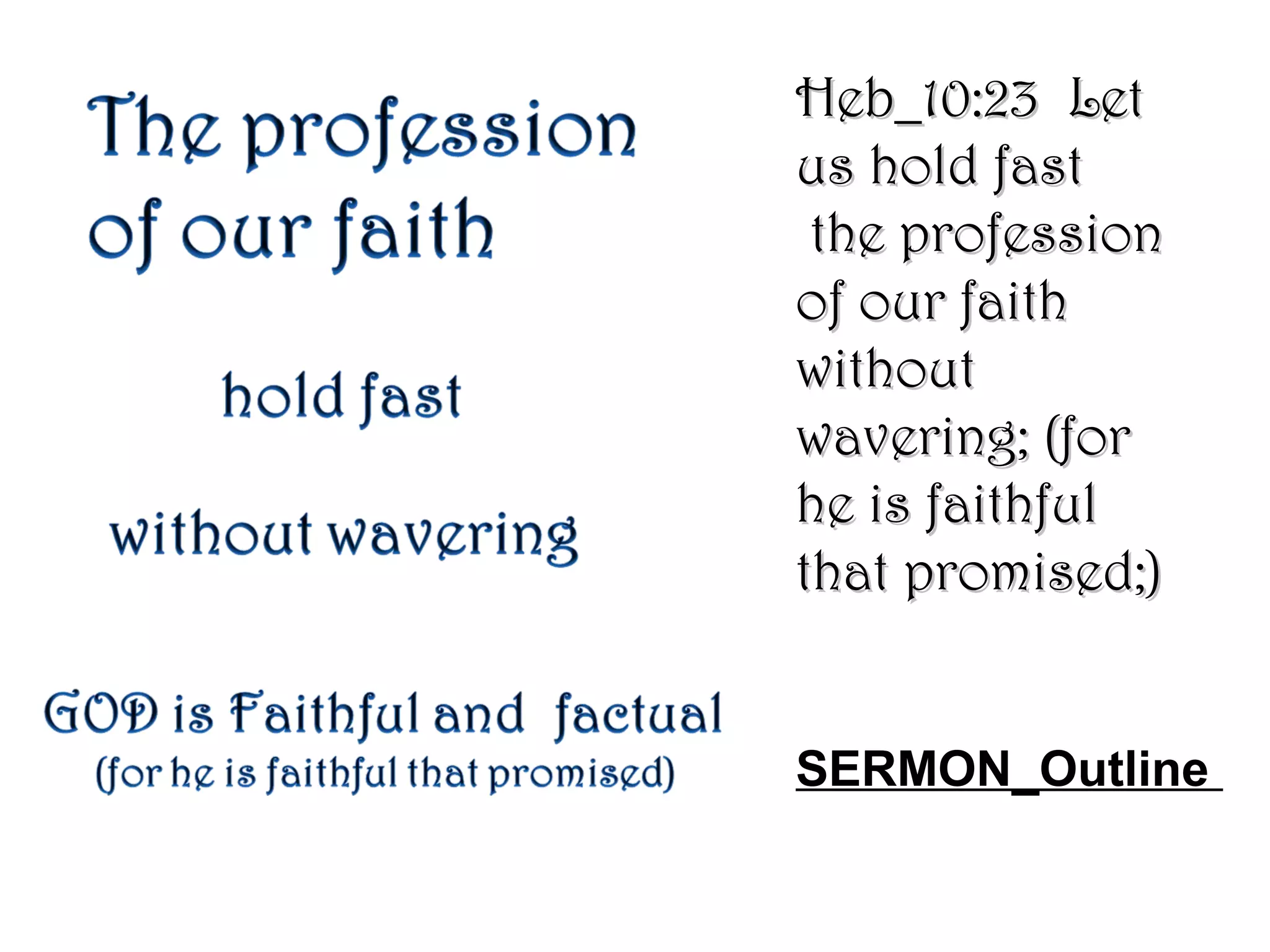 The Profession of our Faith | PPT