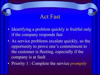 The Profitable Art Of Service Recovery | PPSX