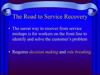The Profitable Art Of Service Recovery | PPSX | Consumer Issues | Business