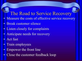 The Profitable Art Of Service Recovery | PPSX | Consumer Issues | Business