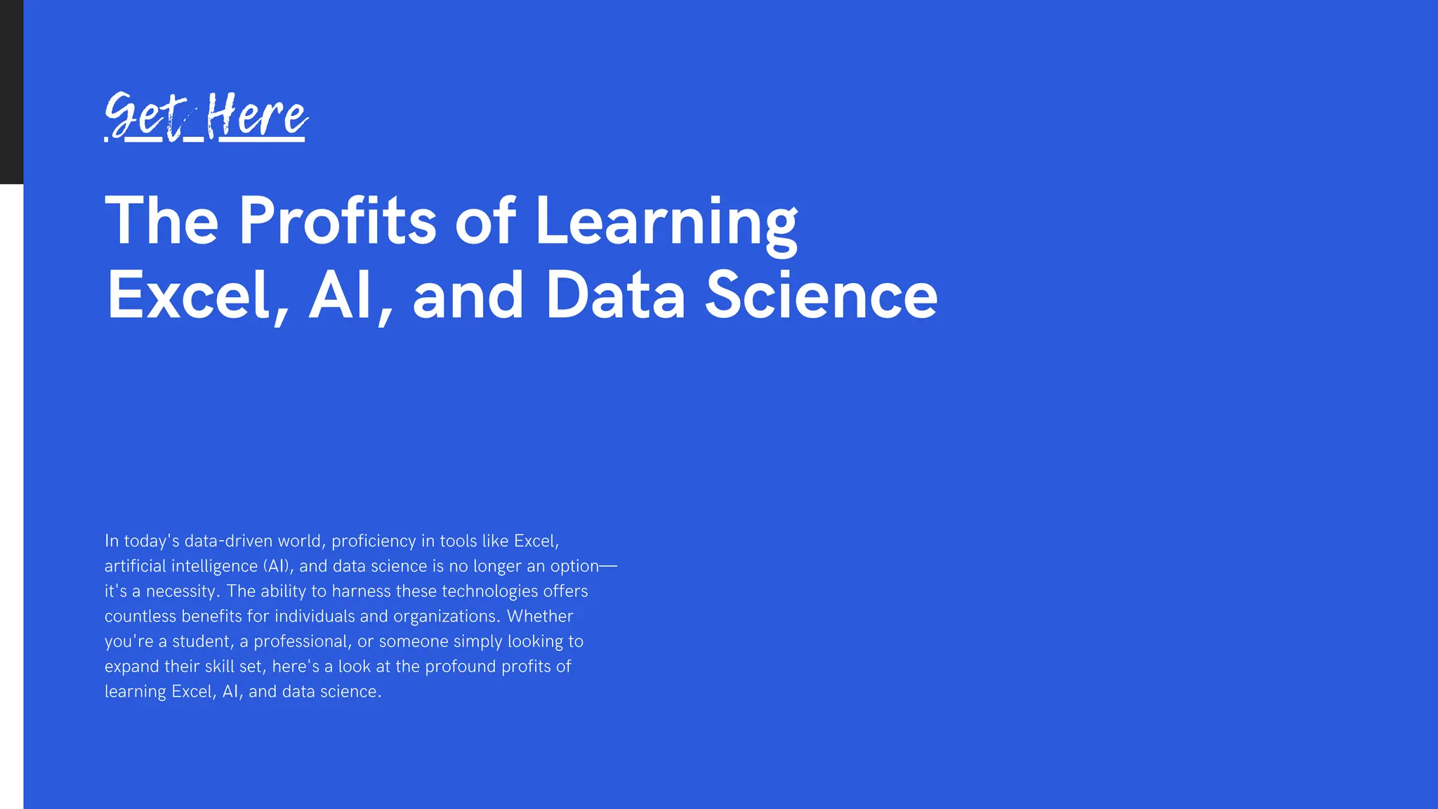 The Profits of Learning Excel, AI, and Data Science - Presentation.pdf