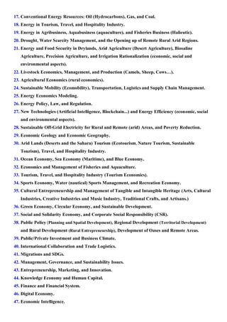 The Program. ENCG Dakhla. Third International Congress on Desert ...