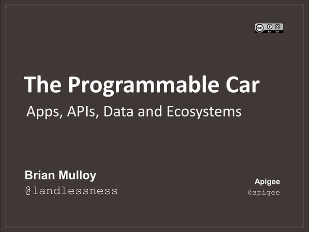 The Programmable Car - Apps, APIs, Data and Ecosystems | PPT