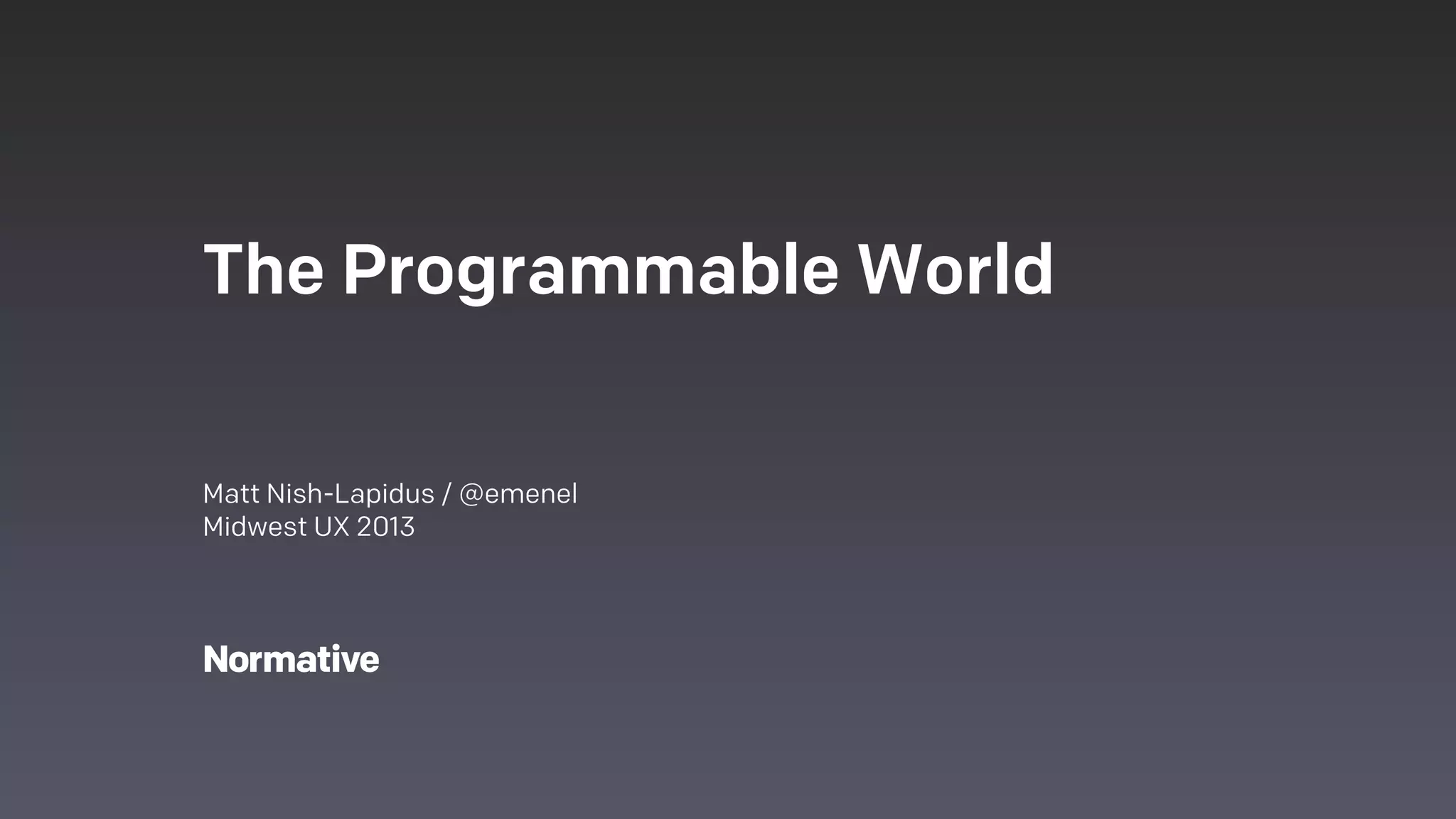 The Programmable World | PDF