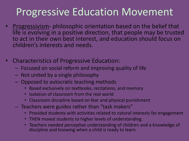 The progressive era of education | PPTX