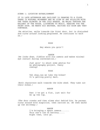 The project - Opening Scene Script | PDF