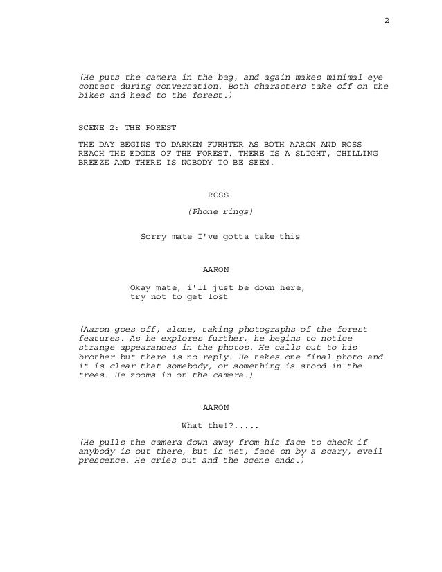 The project - Opening Scene Script