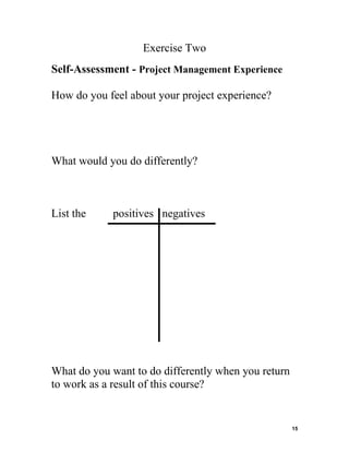 The projectmanagementbasicsworkbook | PDF