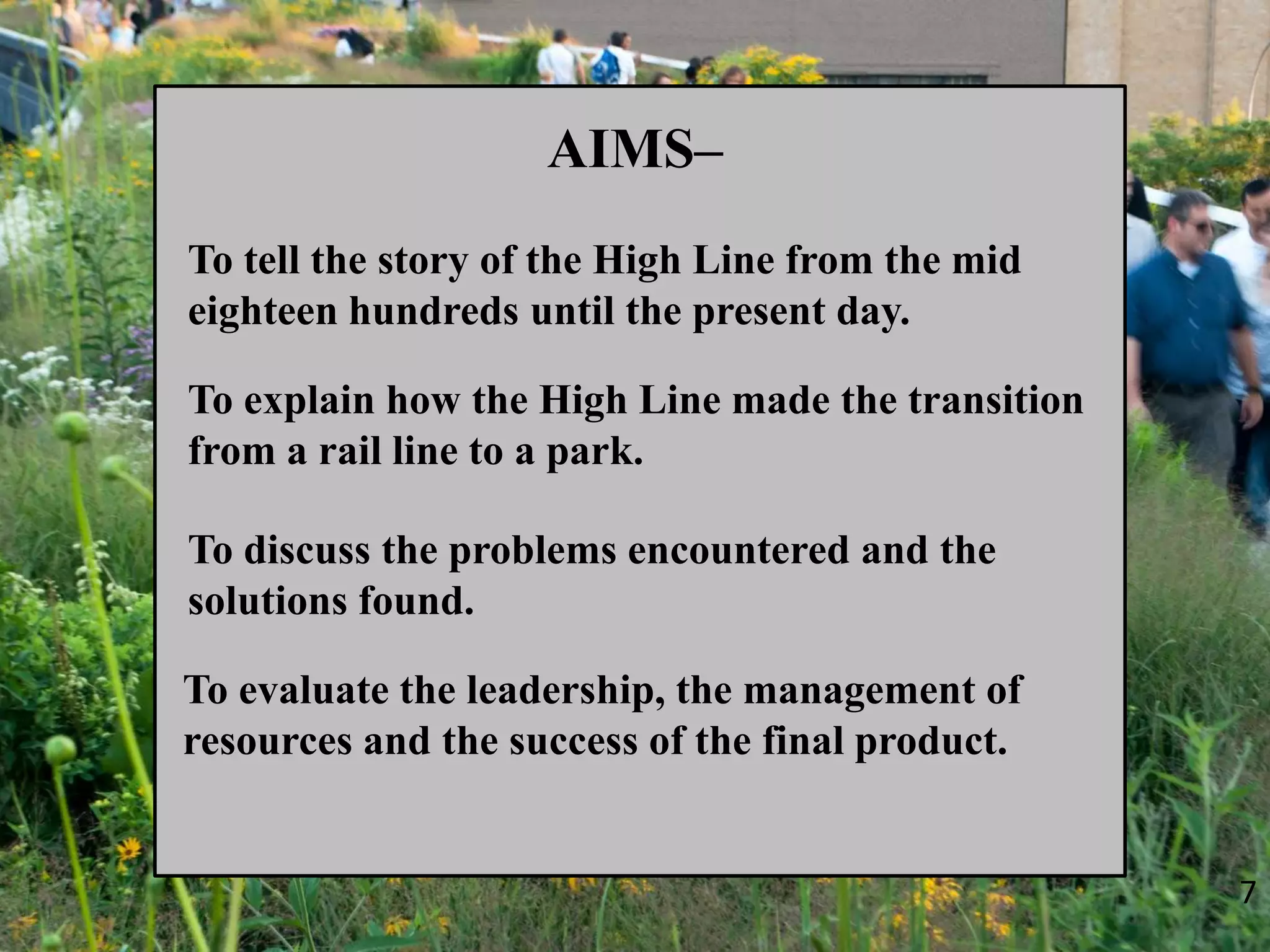 The Project Management of the Manhattan High Line | PPTX