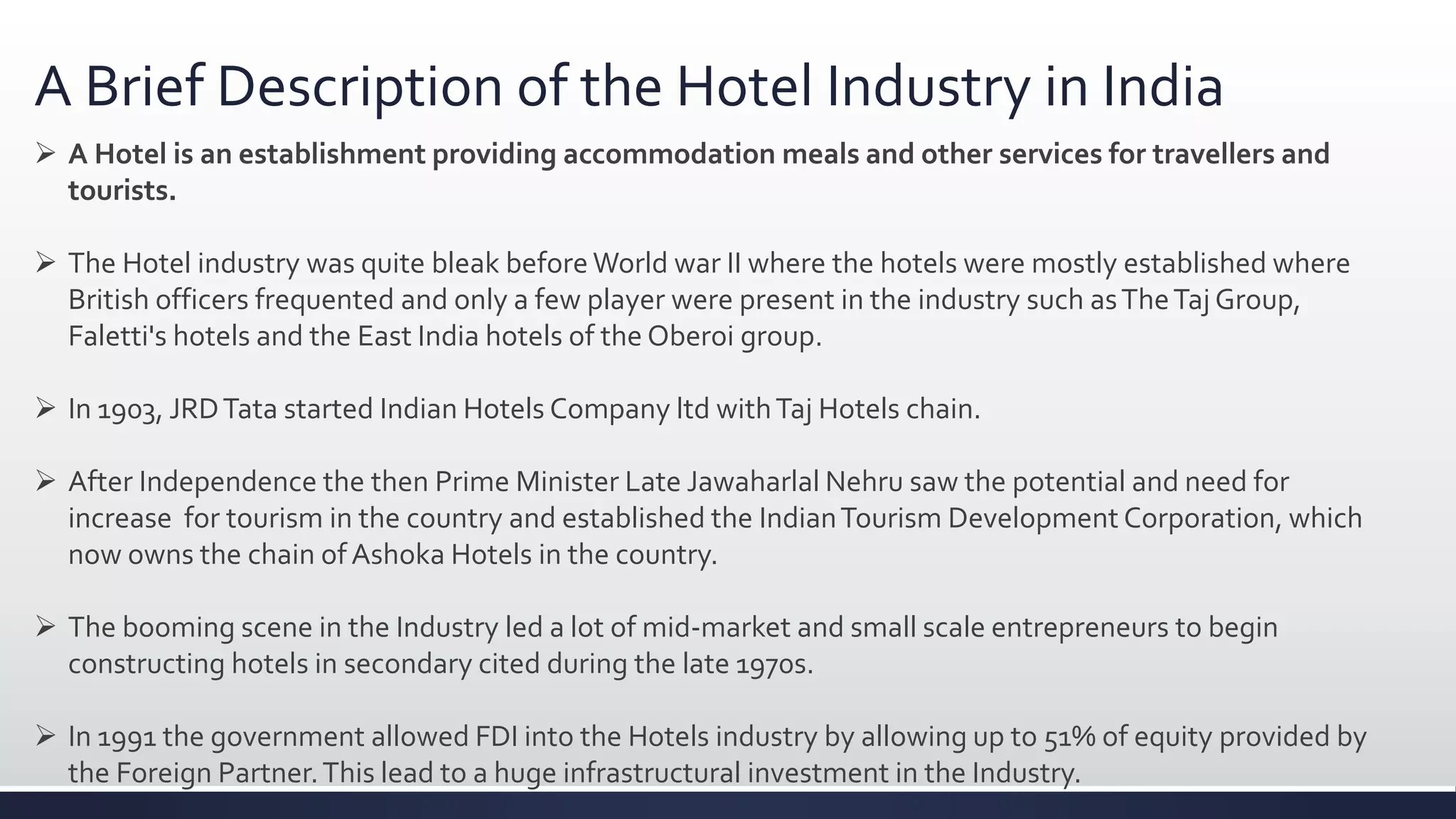 Hotel Industry Project | PPT
