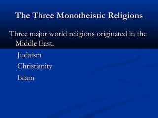 The prominent religions of southwest asia | PPT