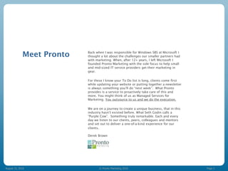 Introduction to Pronto Marketing | PDF