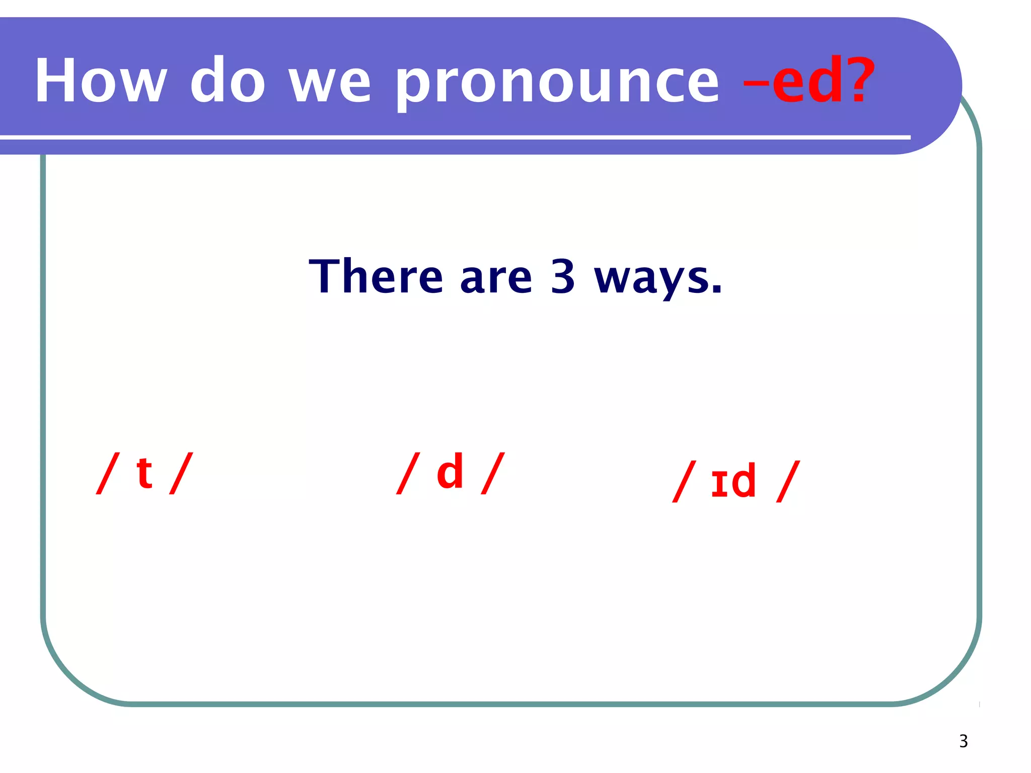 The pronunciation of ed | PPT