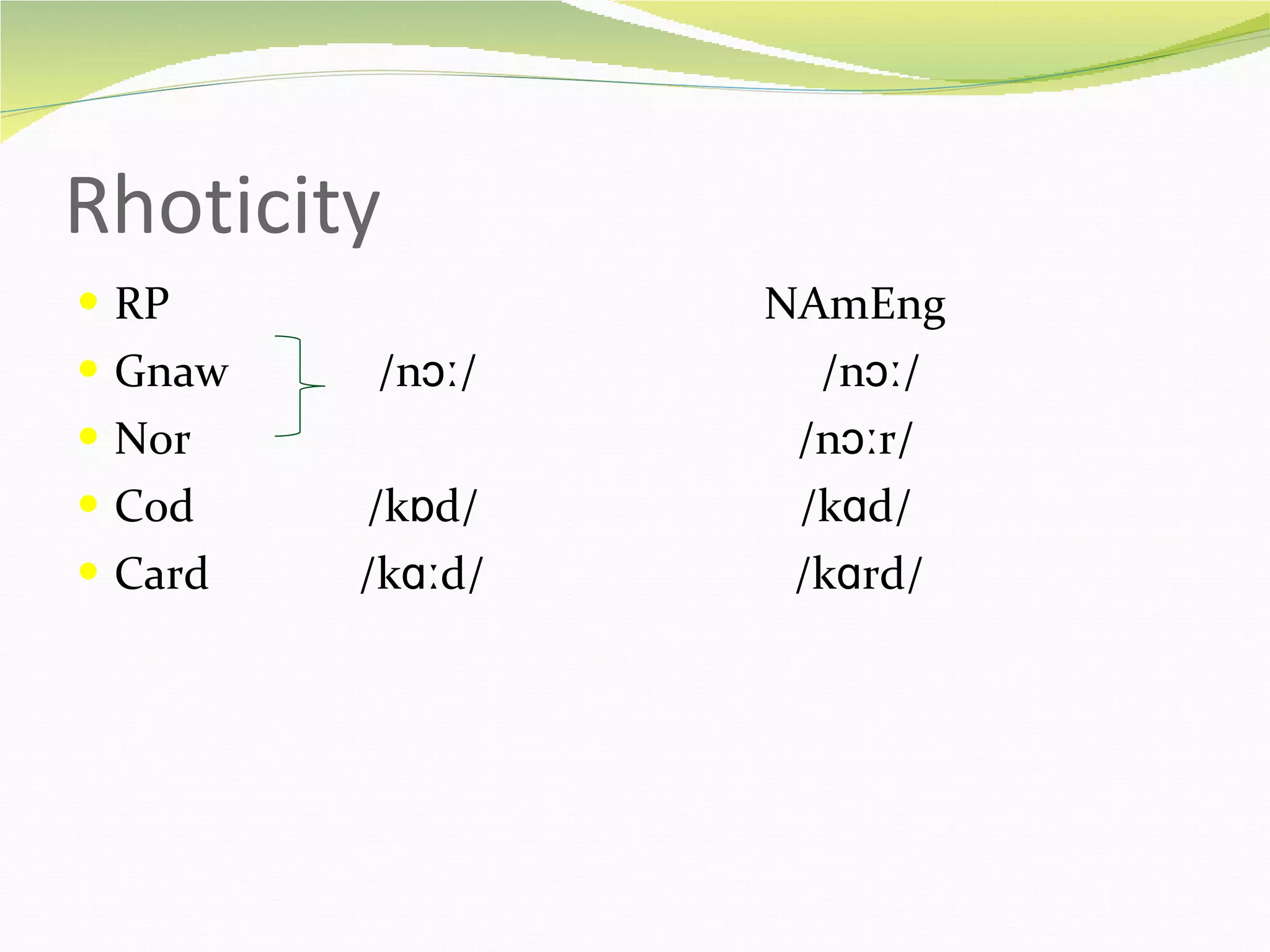 The pronunciation of north american english | PPT