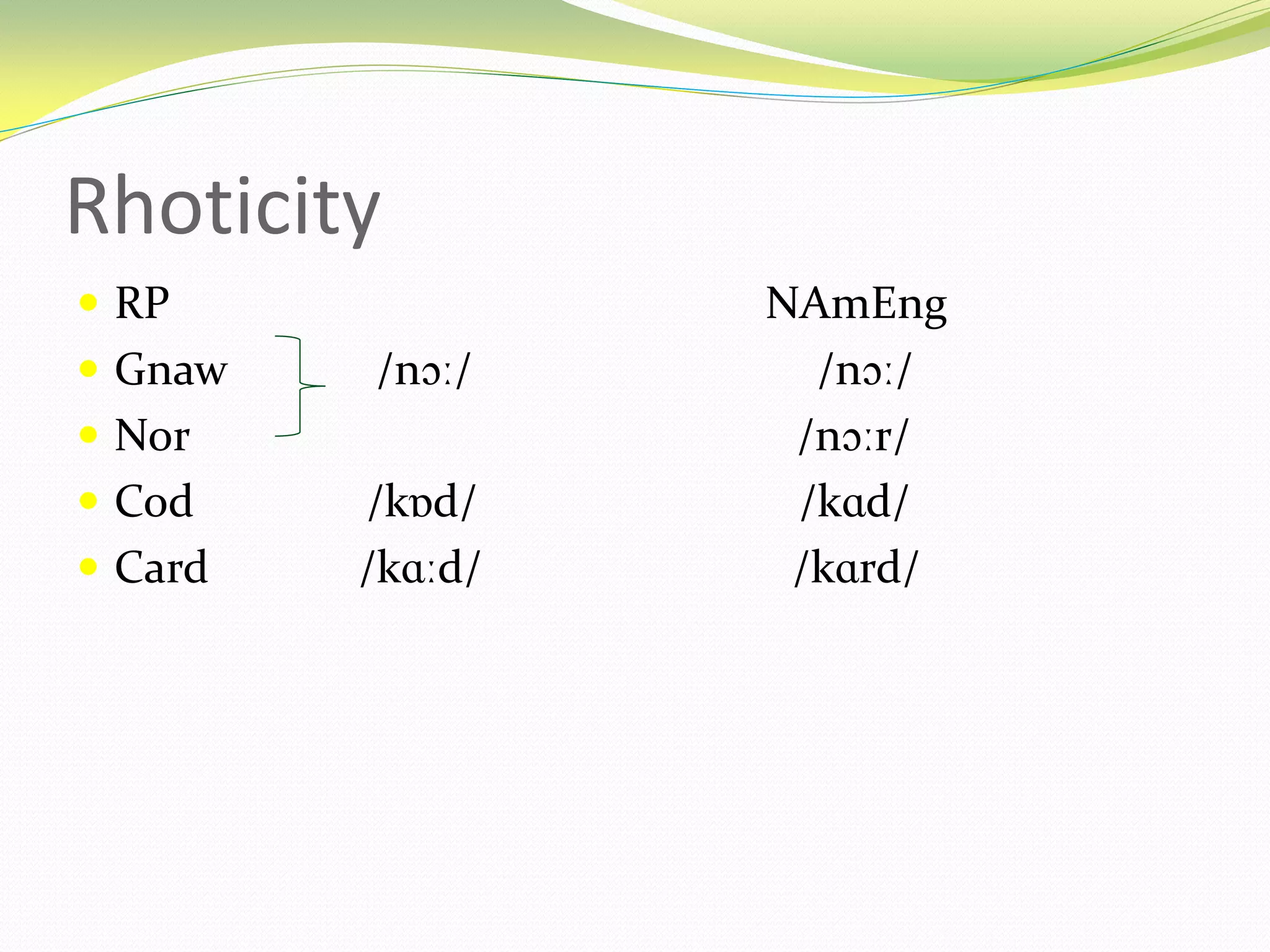 The pronunciation of north american english | PDF