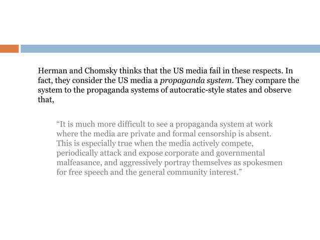 The Propaganda Model (Chomsky) -ZK | PPTX