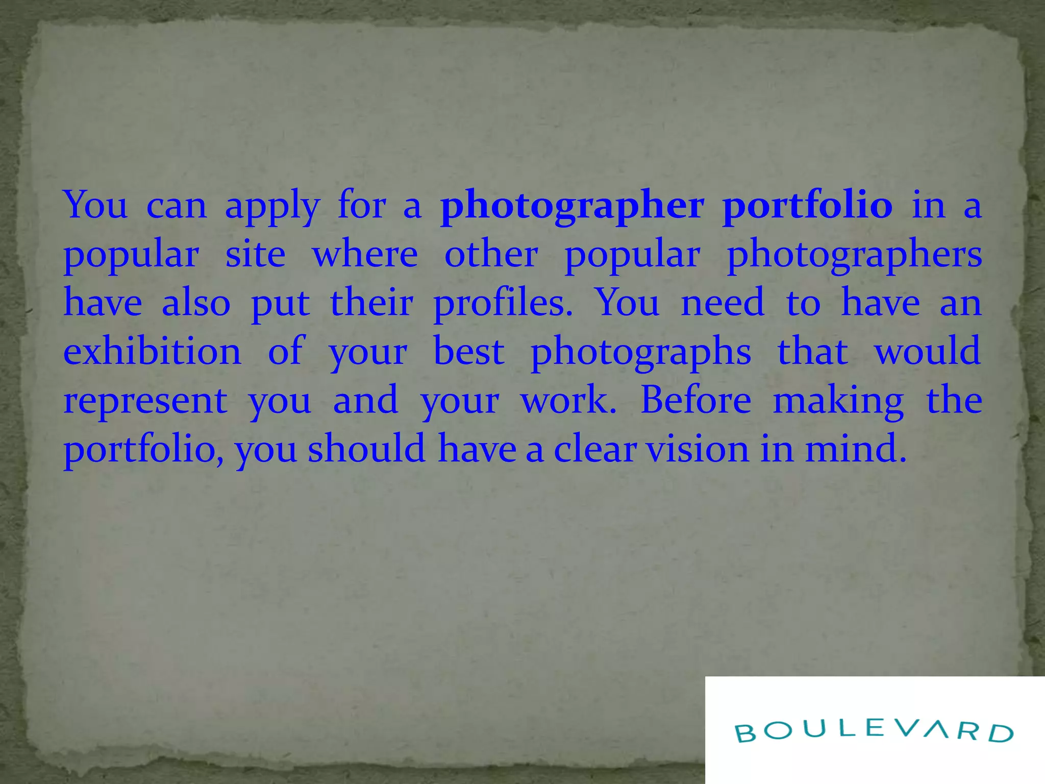 The proper exposure with a photographer portfolio | PPTX | Internet for ...