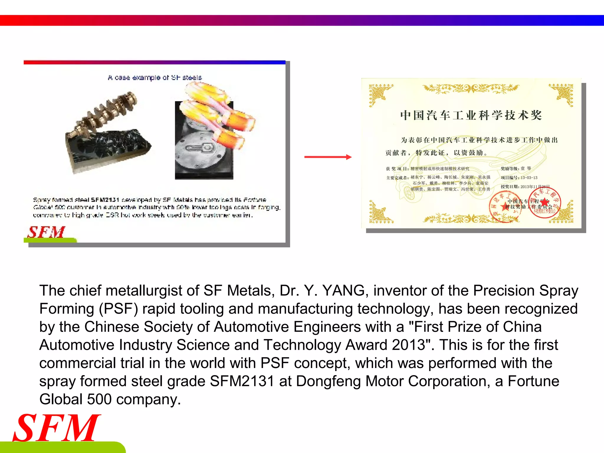 The properties and benefits of spray formed steels | ODP