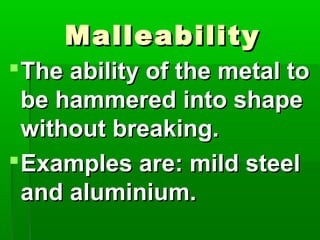 The properties of metals | PPT