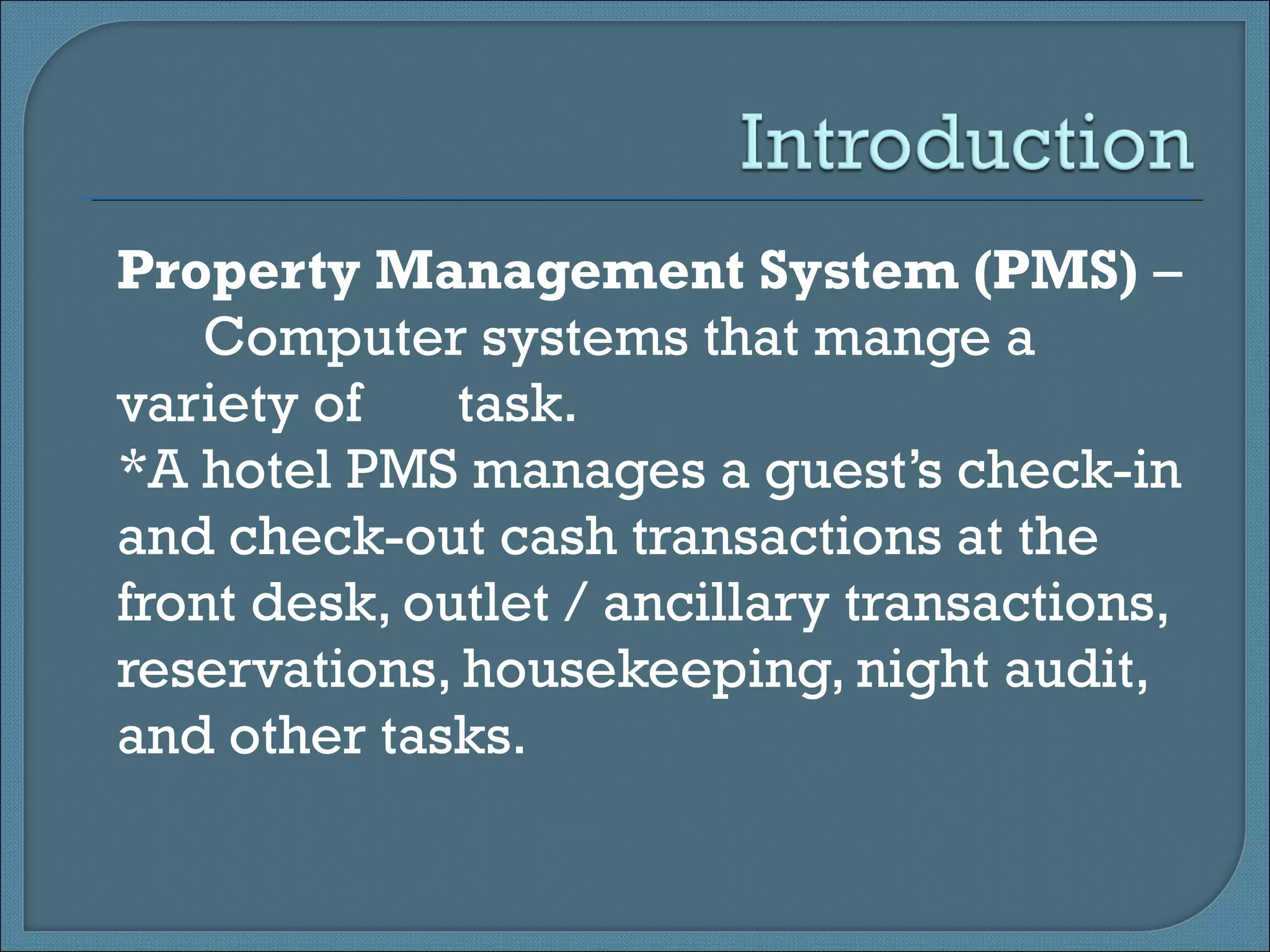 The property management system pms | PDF