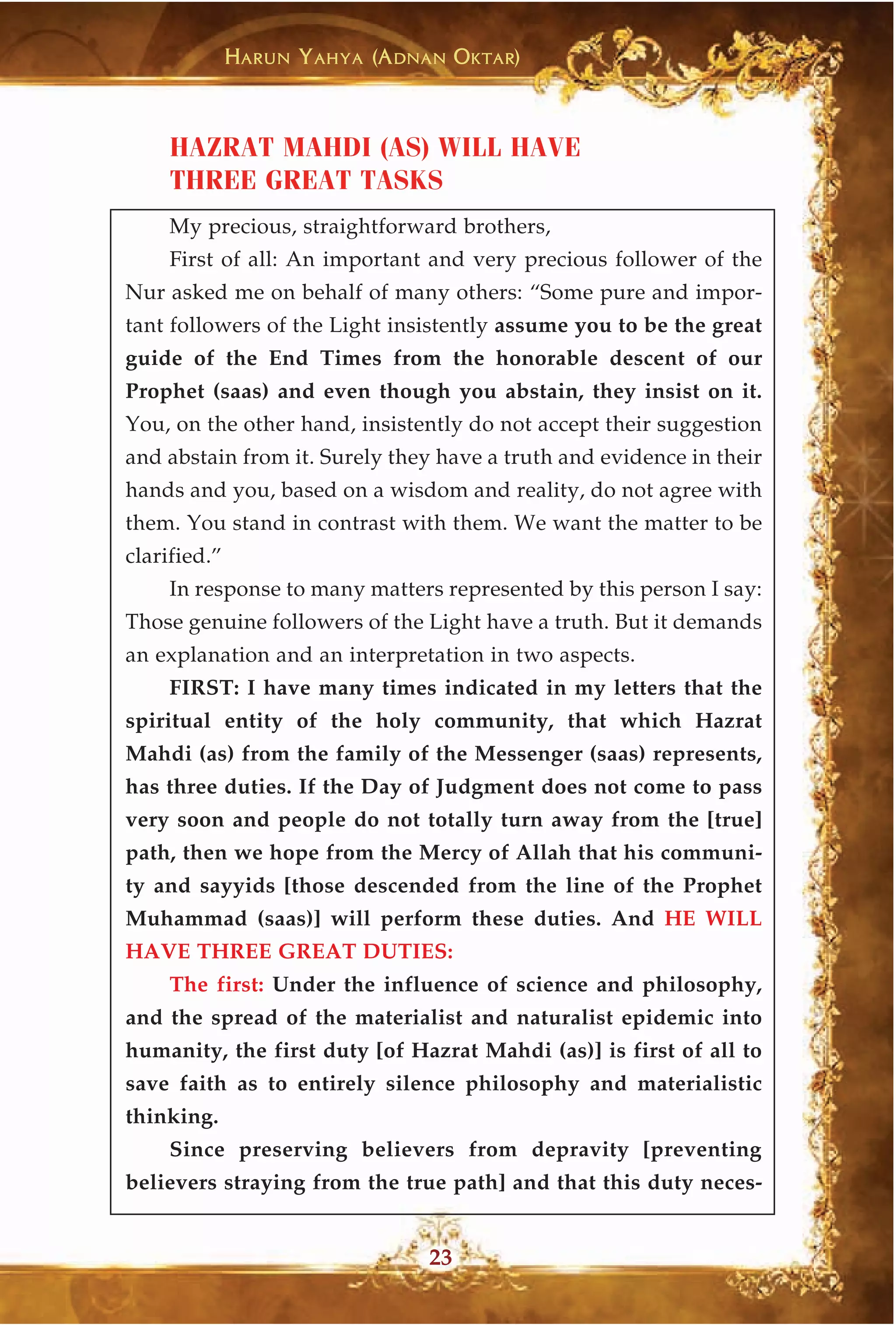 The prophet Isa (Jesus) (pbuh), hazrat Mahdi (pbuh) and the islamic ...
