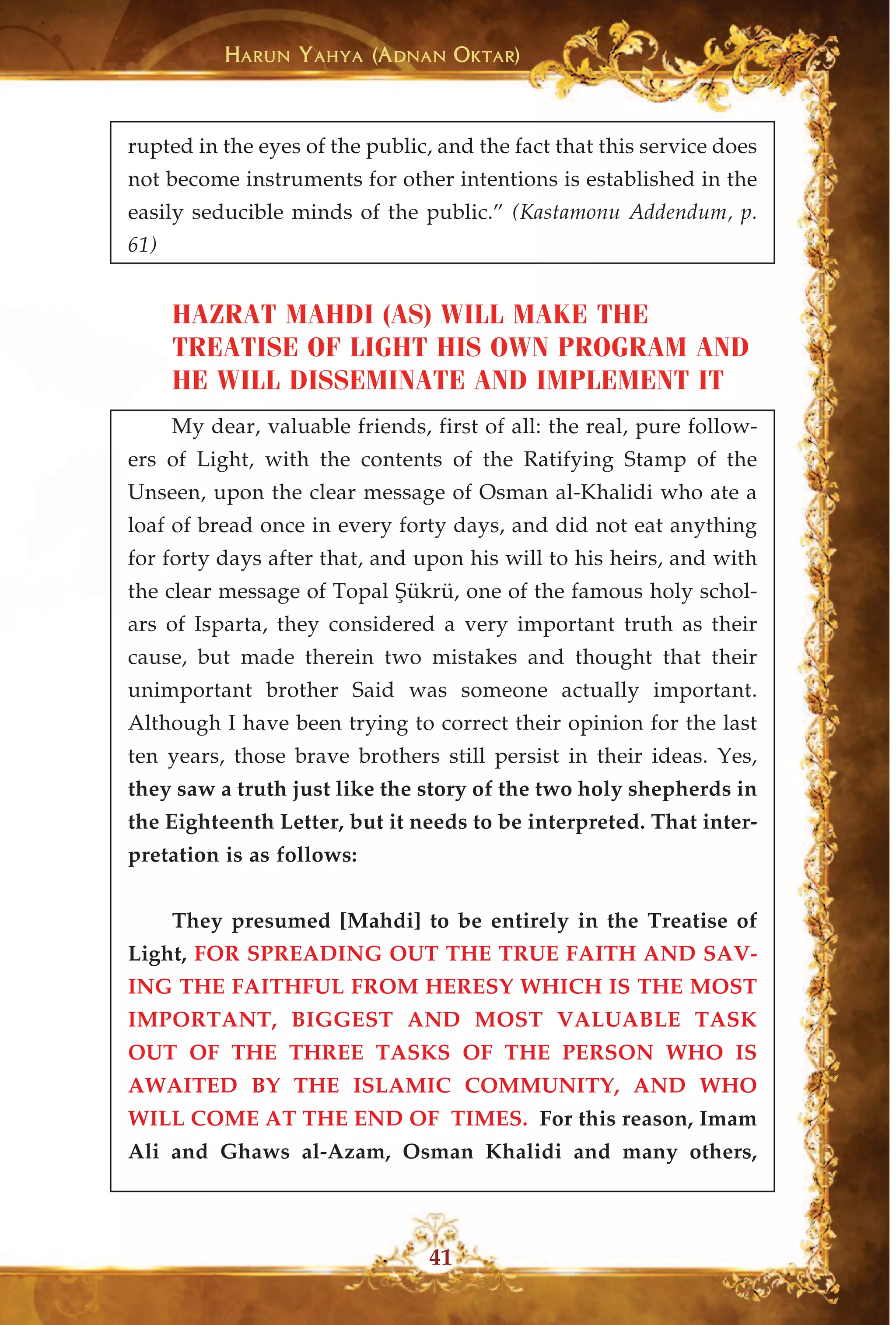 The prophet Isa (Jesus) (pbuh), hazrat Mahdi (pbuh) and the islamic ...